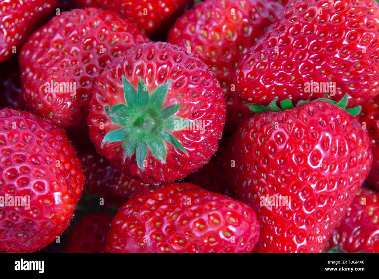 Full screen of strawberries Stock Photo - Alamy