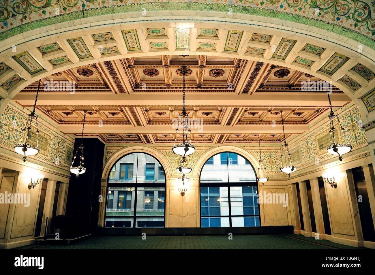 Chicago Cultural Center interior view Stock Photo - Alamy
