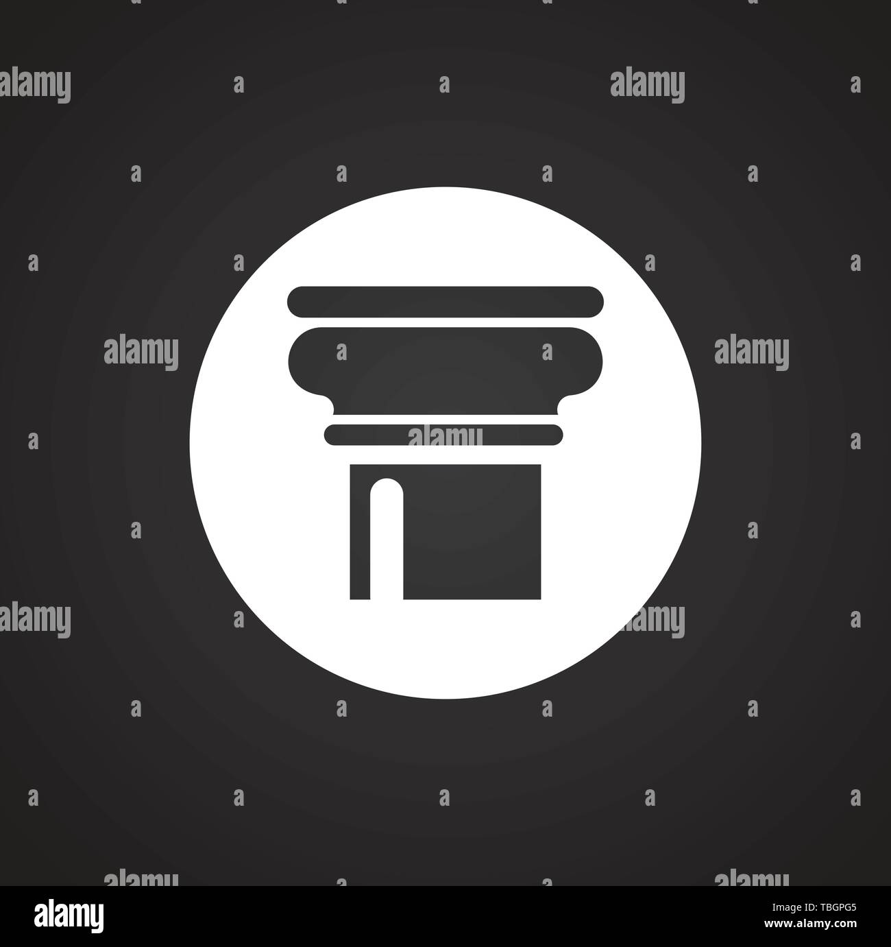 Column icon on background for graphic and web design. Simple ...