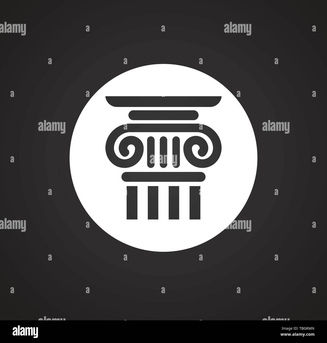 Column icon on background for graphic and web design. Simple ...
