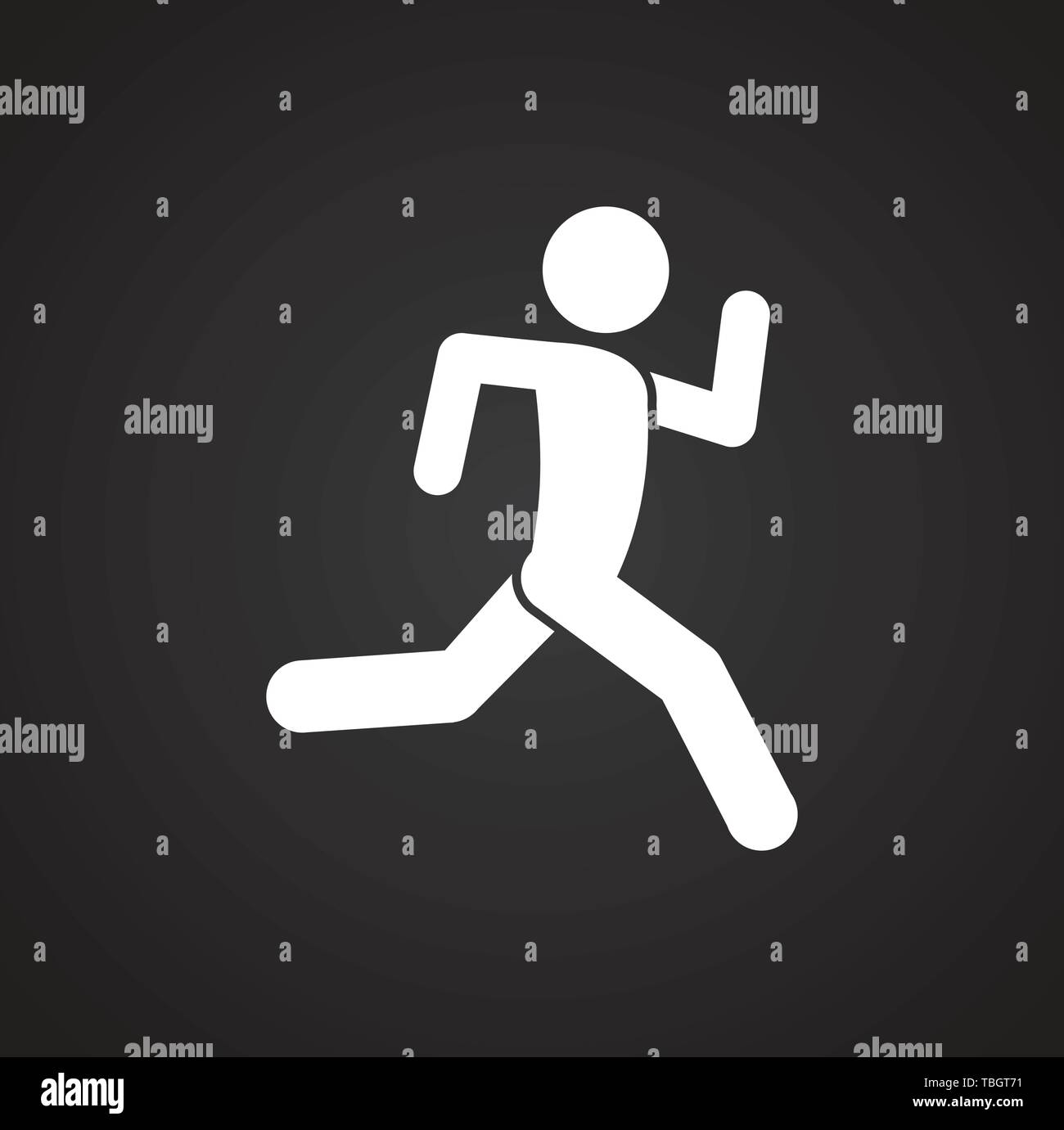 Running related icon on background for graphic and web design. Simple ...
