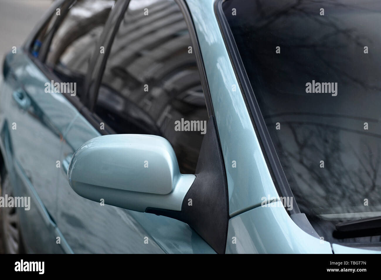 Modern car with clean windows outdoors Stock Photo - Alamy