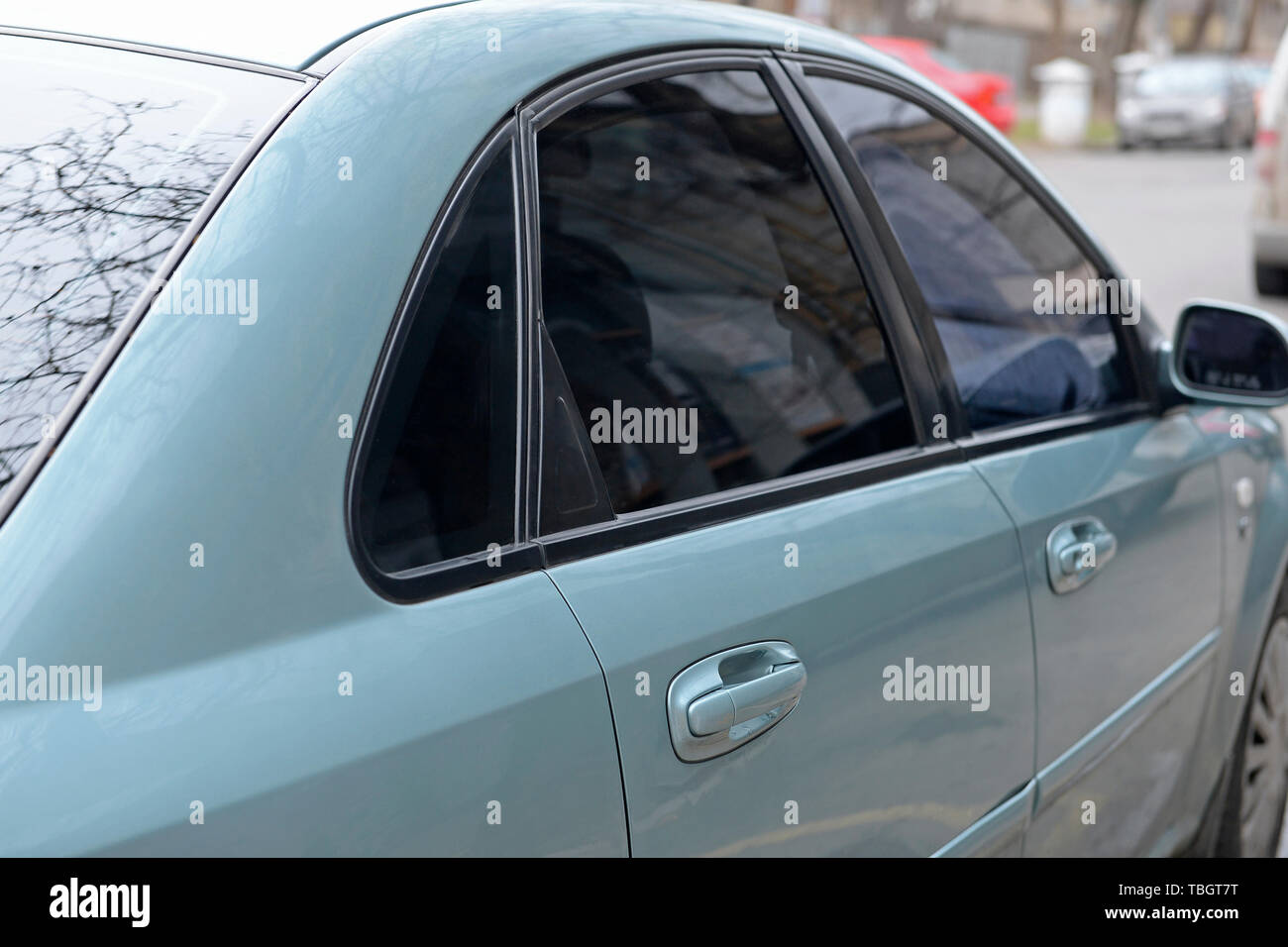 Modern car with clean windows outdoors Stock Photo - Alamy