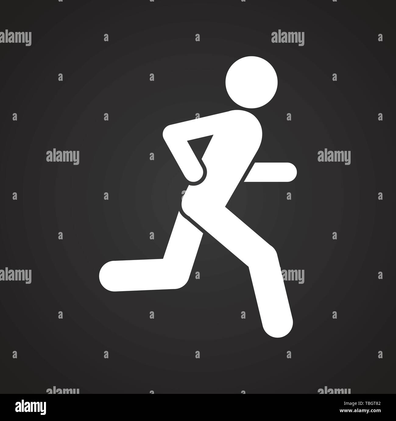 Running related icon on background for graphic and web design. Simple ...