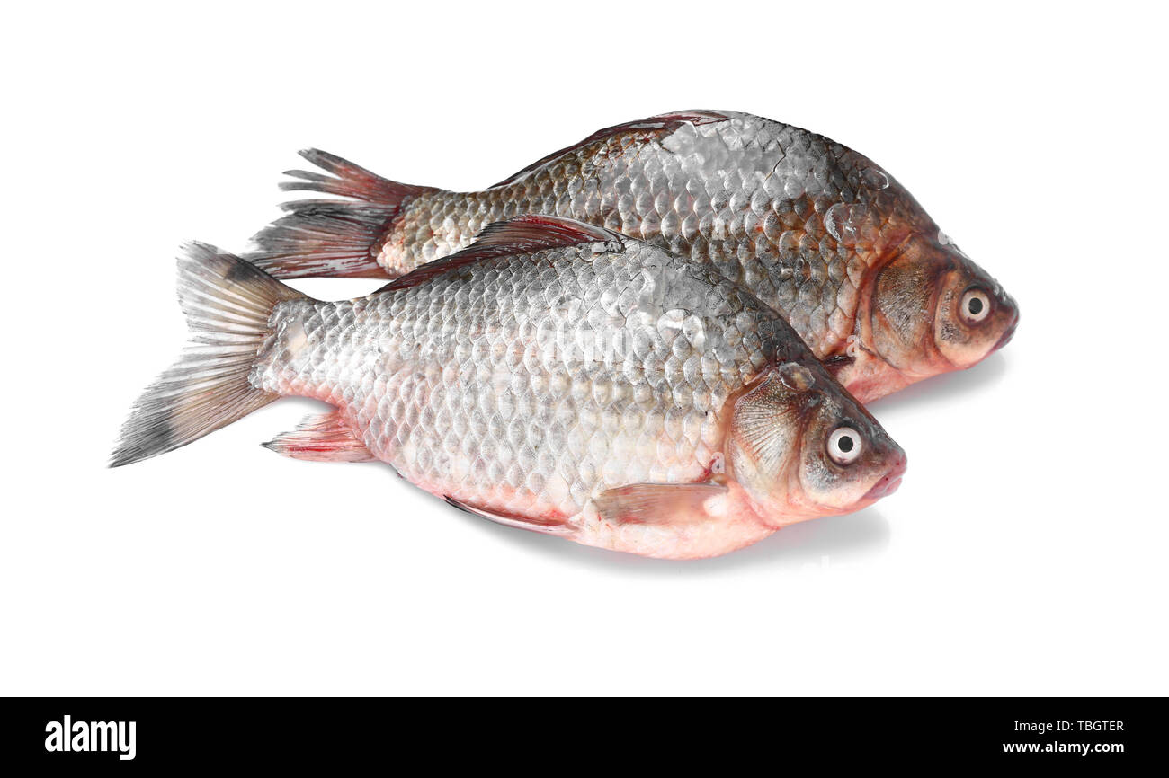 Fresh fish on white background Stock Photo - Alamy