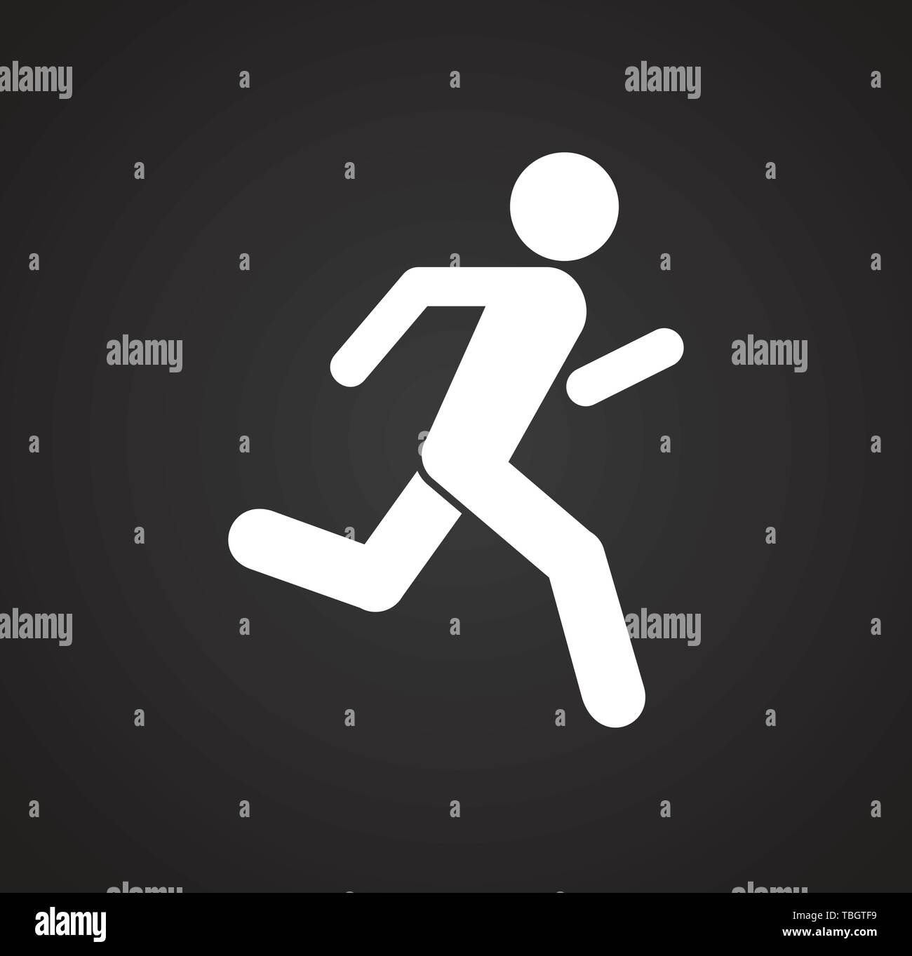 Running related icon on background for graphic and web design. Simple ...