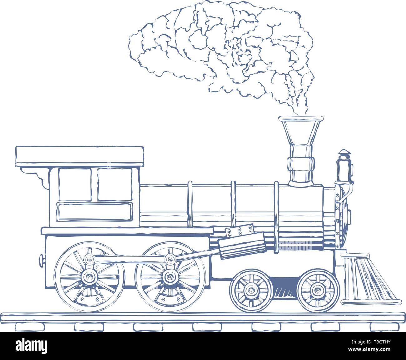 Historical train engine Stock Vector Images - Alamy