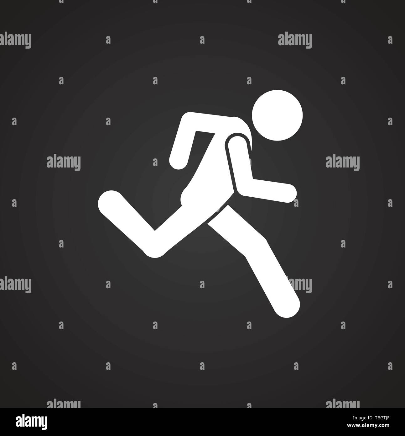 Running related icon on background for graphic and web design. Simple ...