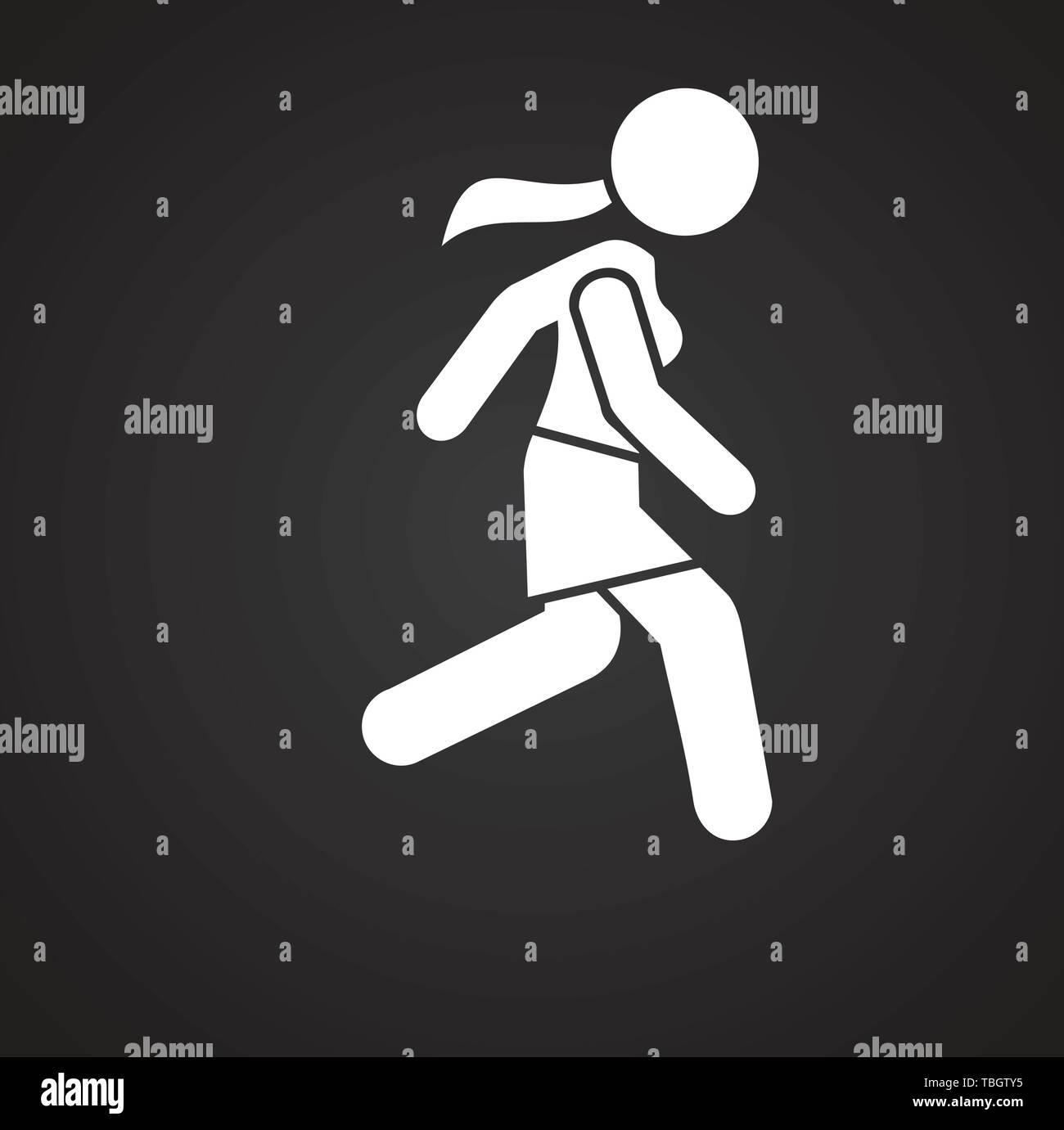 Running related icon on background for graphic and web design. Simple ...