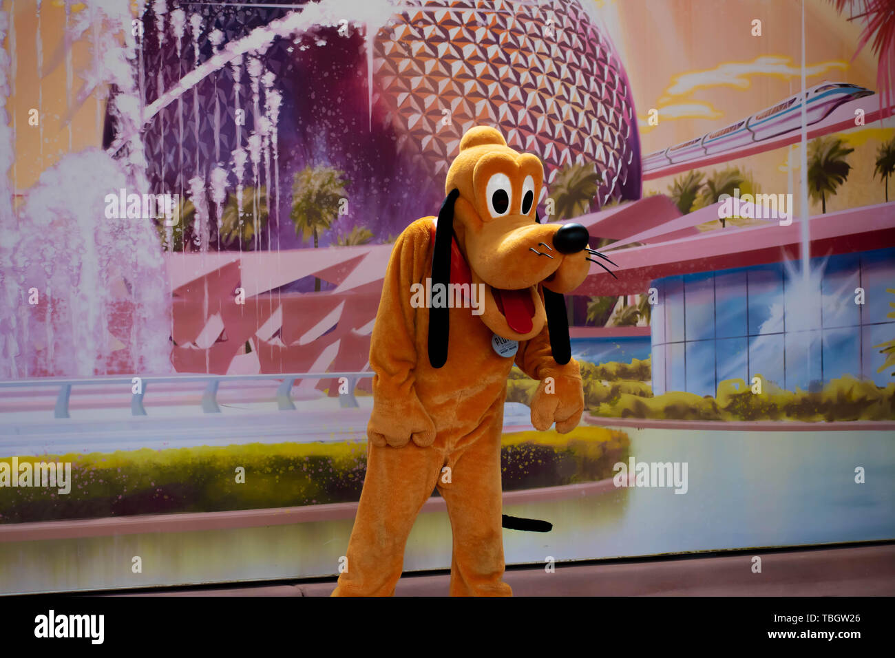 Orlando, Florida . March 27, 2019. Funny Pluto posing for photo at ...