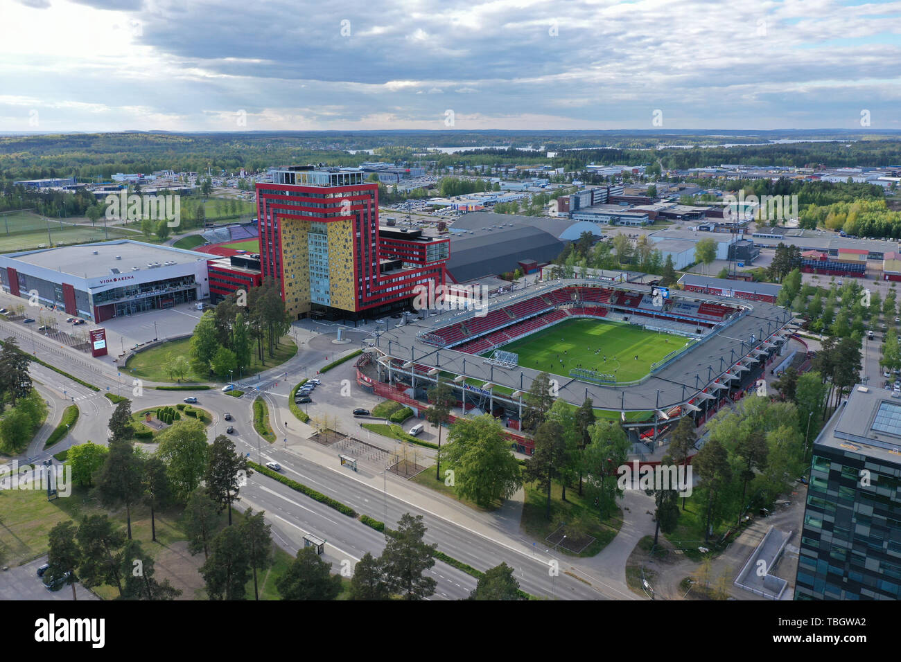View of Vida arena and Myresjöhus arena, Växjö, which is part of the ...