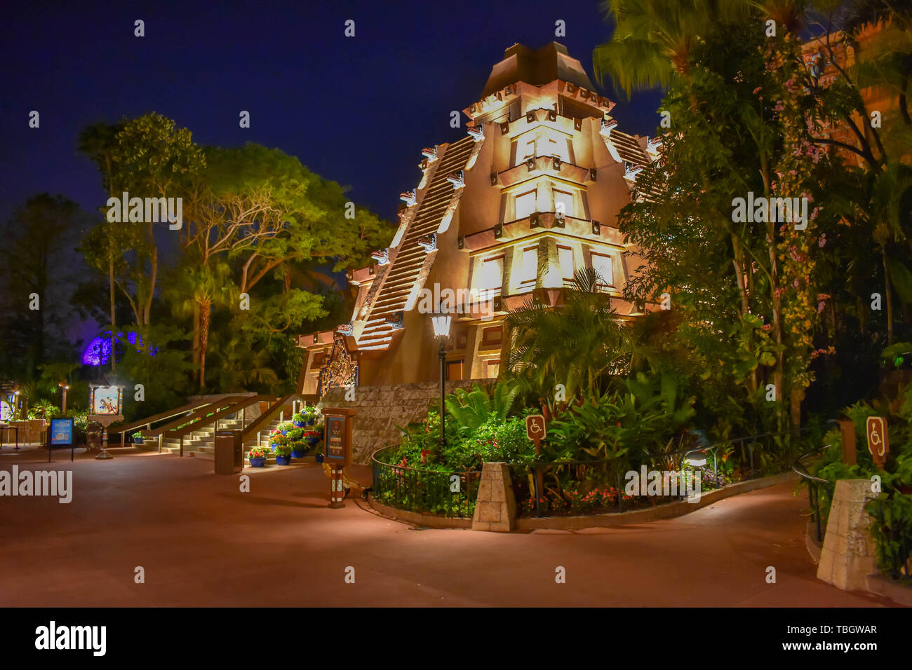 Orlando, Florida . March 27, 2019. Partial view of Maya Pyramid in ...