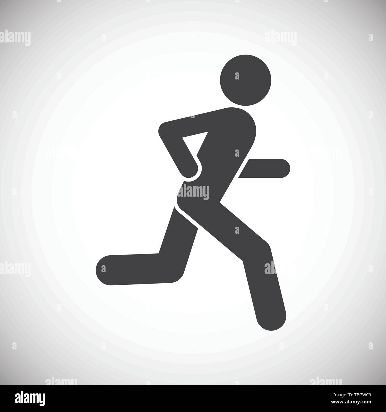 Running related icon on background for graphic and web design. Simple ...