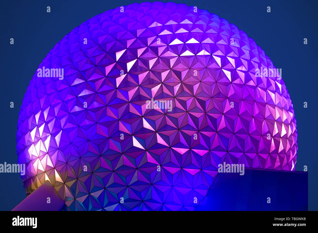 Orlando, Florida . March 27, 2019. Top view of sphere Spaceship Earth ...