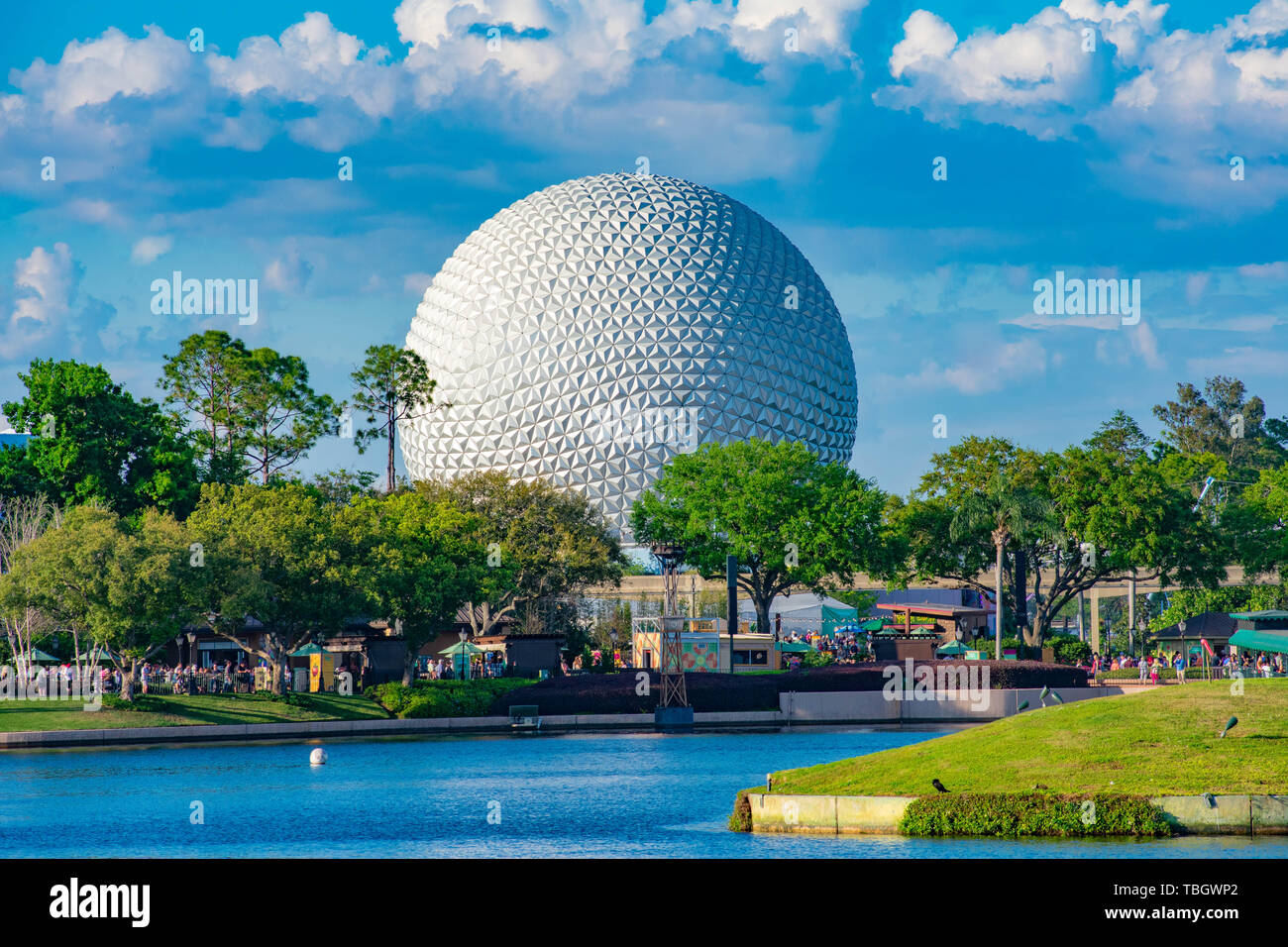 Orlando, Florida . March 27, 2019. Beautiful view of sphere Spaceship ...