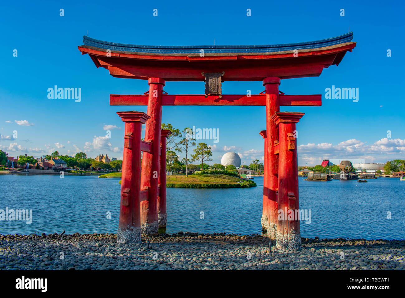 Orlando, Florida . March 27, 2019. Beautiful view of Japan Pavilion ...