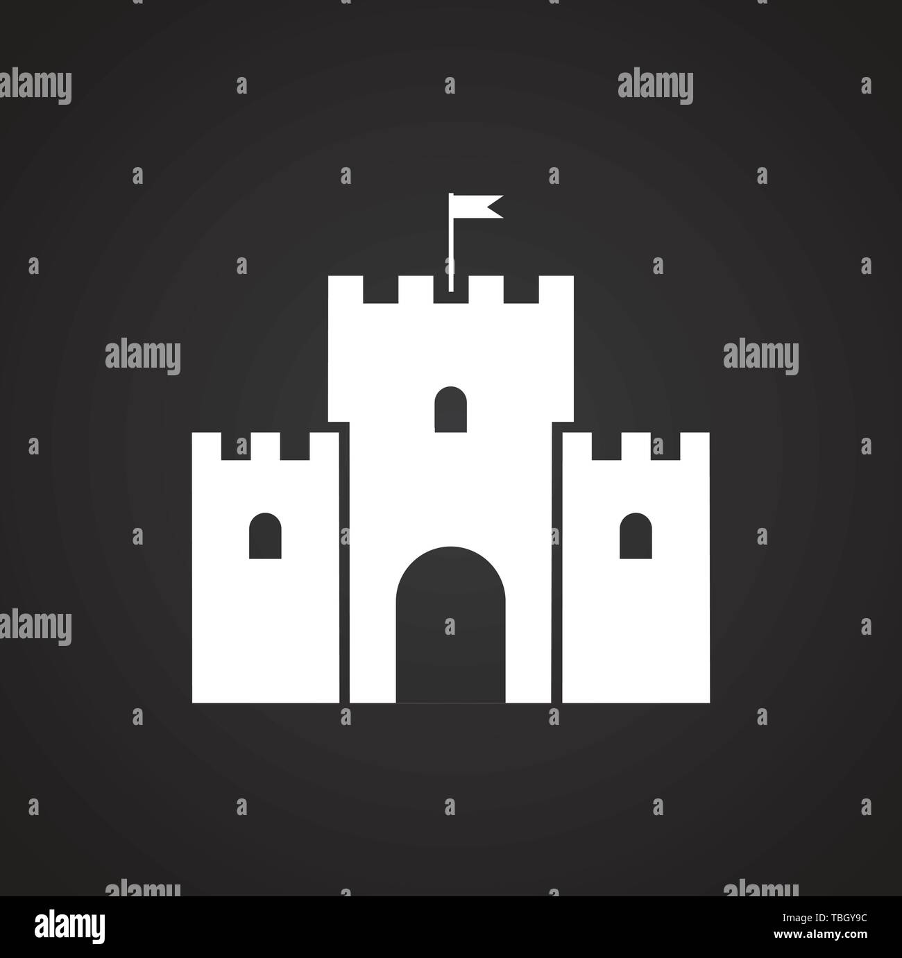 Castle icon on background for graphic and web design. Simple ...