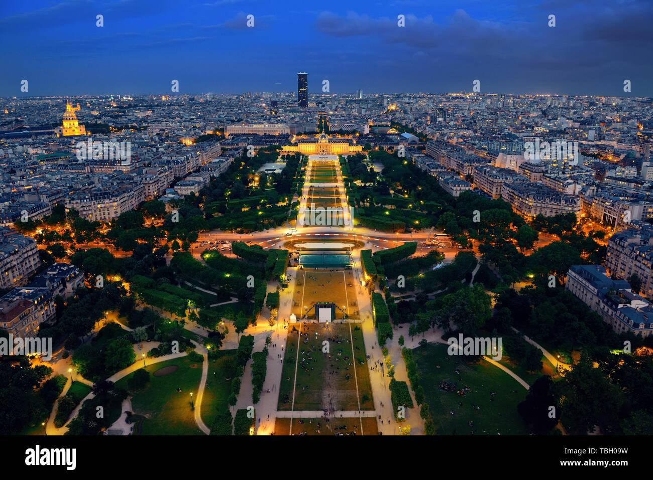 Paris city skyline rooftop view at night, France Stock Photo - Alamy