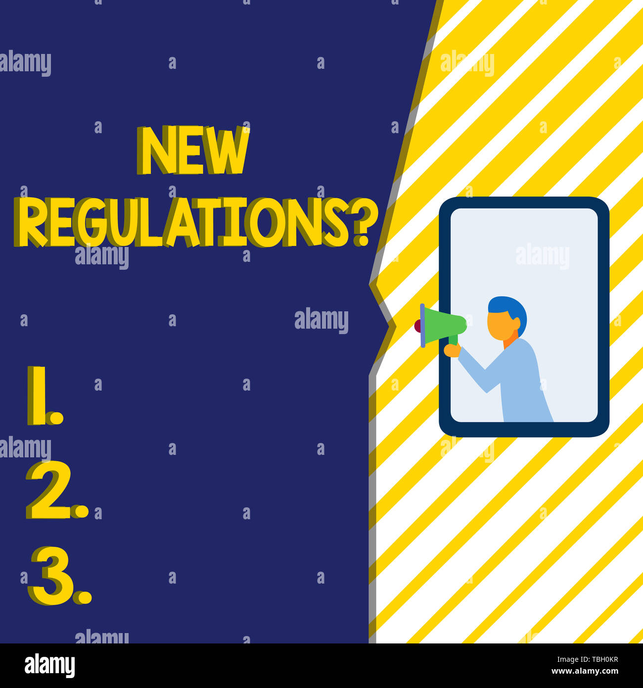 Writing note showing New Regulations Question. Business concept for ...