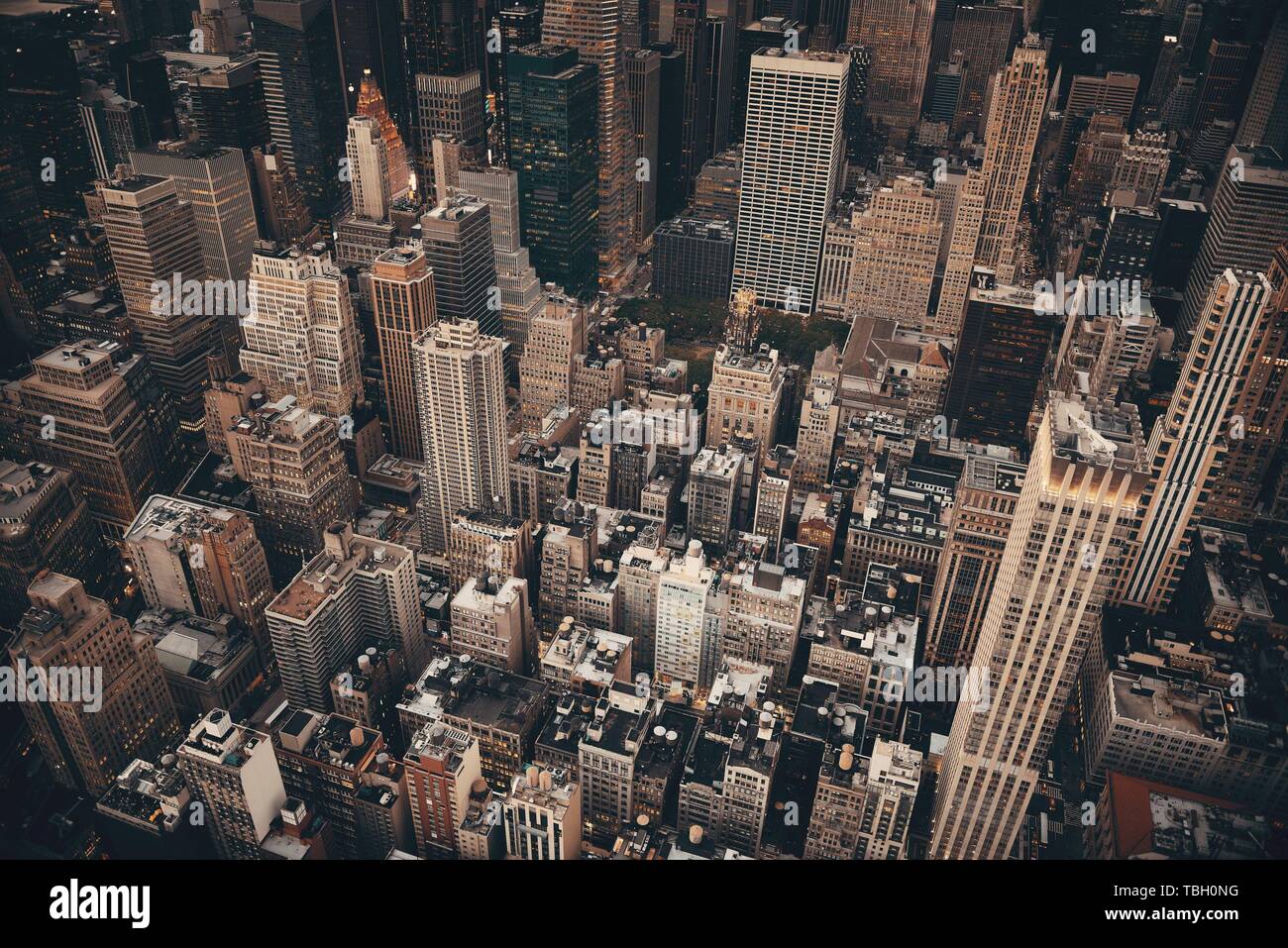 Midtown skyscraper buildings rooftop view in New York City Stock Photo ...