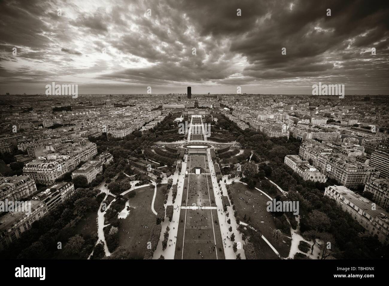 Paris city skyline rooftop view at sunset, France Stock Photo - Alamy