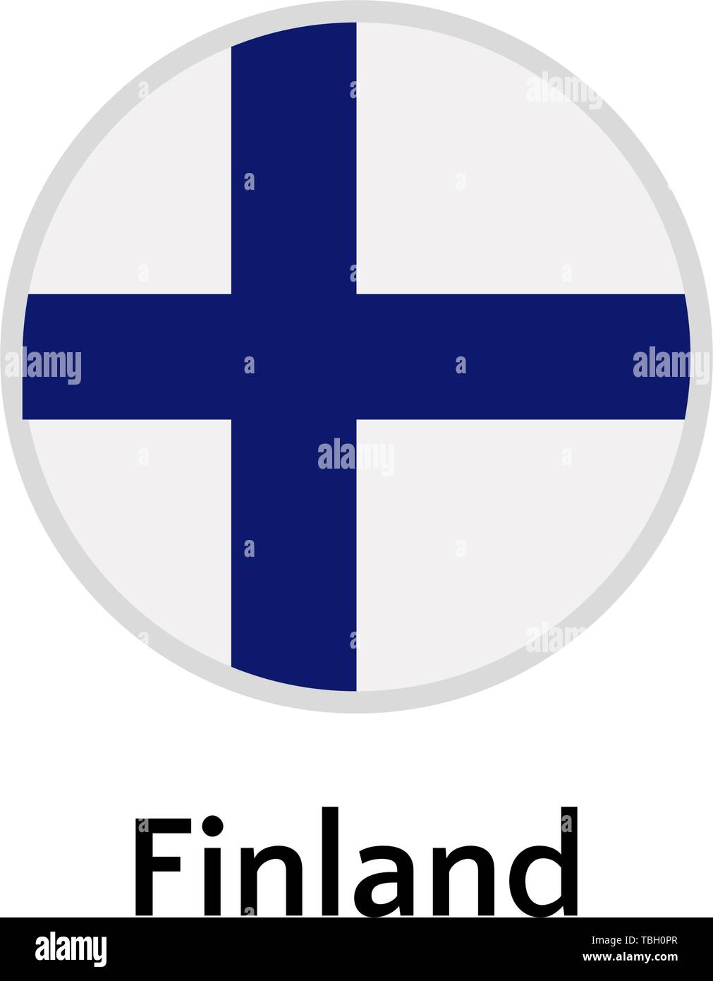 Finland flag round flat icon, european country vector illustration ...