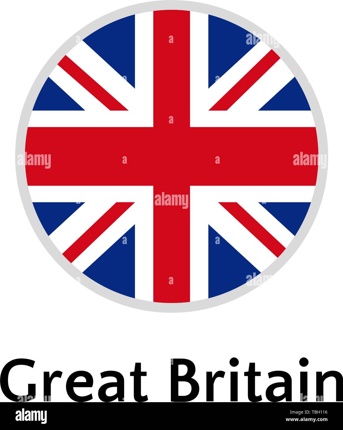 Great Britain flag round flat icon, european country vector ...