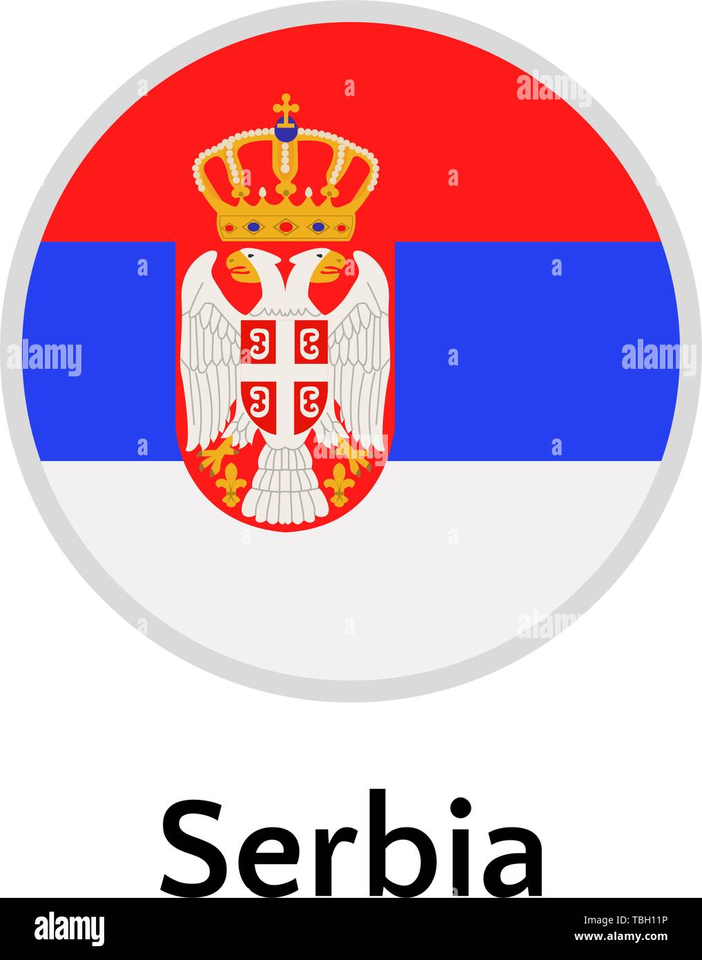 Serbia flag round flat icon, european country vector illustration Stock ...