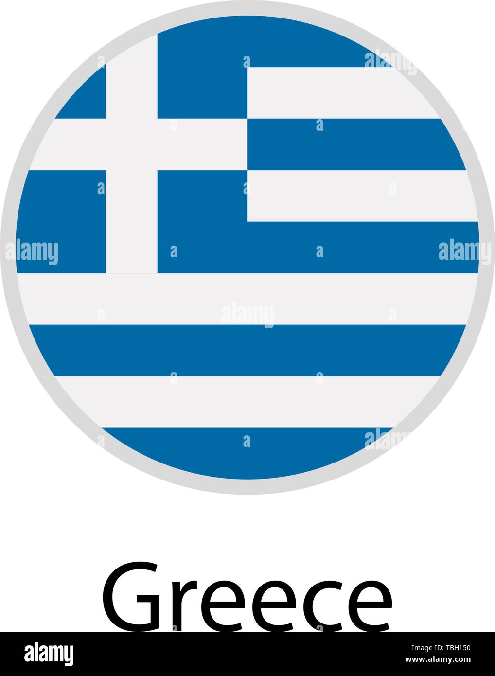 Greece flag round flat icon, european country vector illustration Stock ...