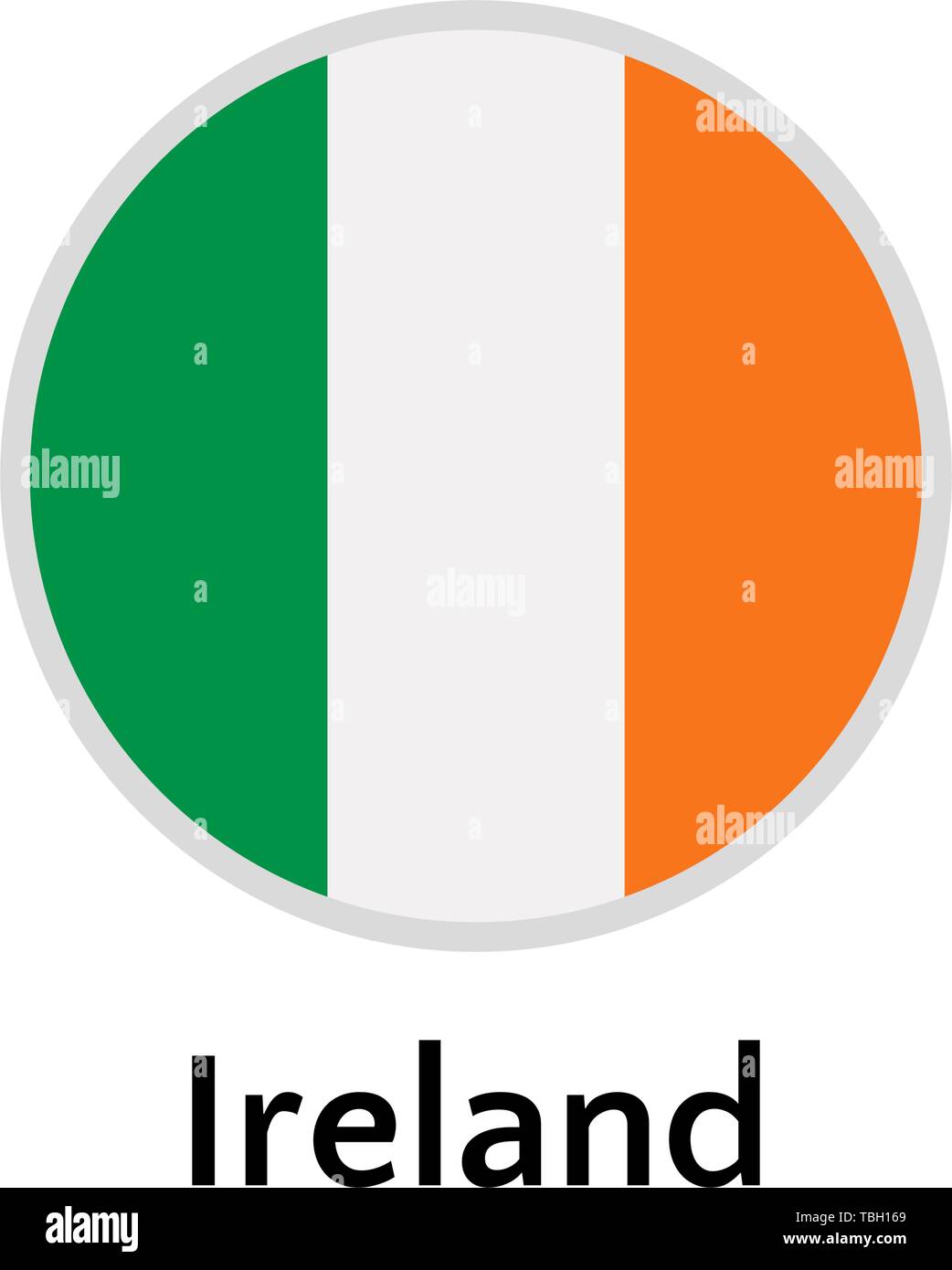 Ireland flag round flat icon, european country vector illustration ...