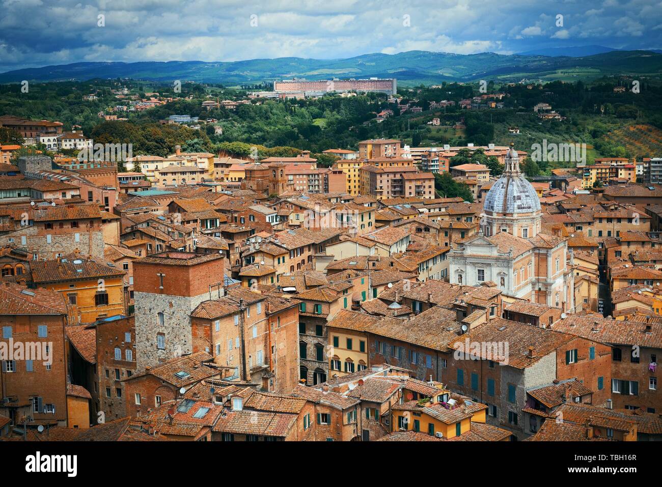 Medieval town Siena rooftop view with historic buildings in Italy Stock ...
