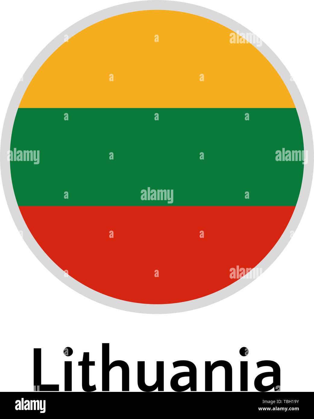 Lithuania flag round flat icon, european country vector illustration ...