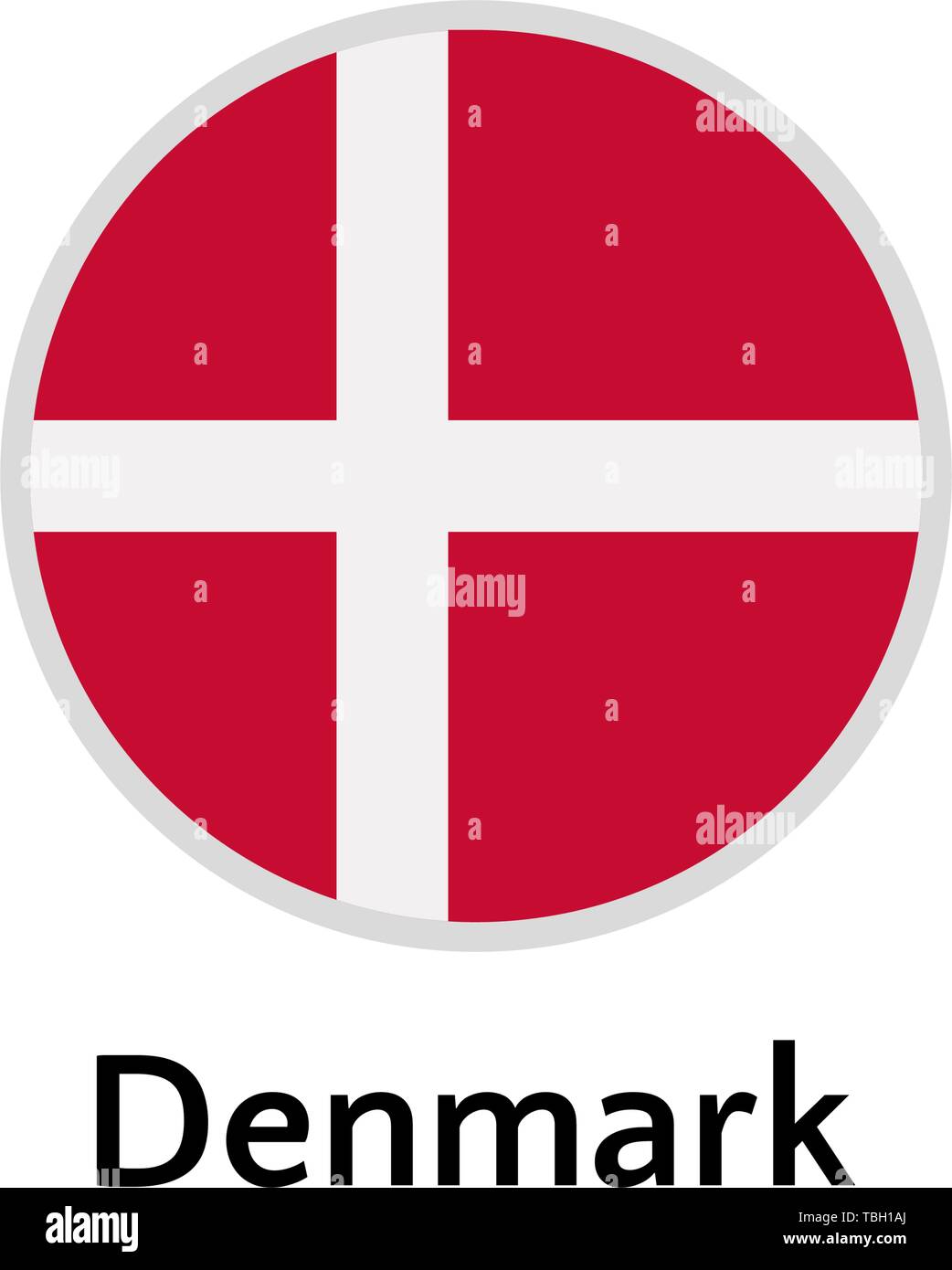 Denmark flag round flat icon, european country vector illustration ...
