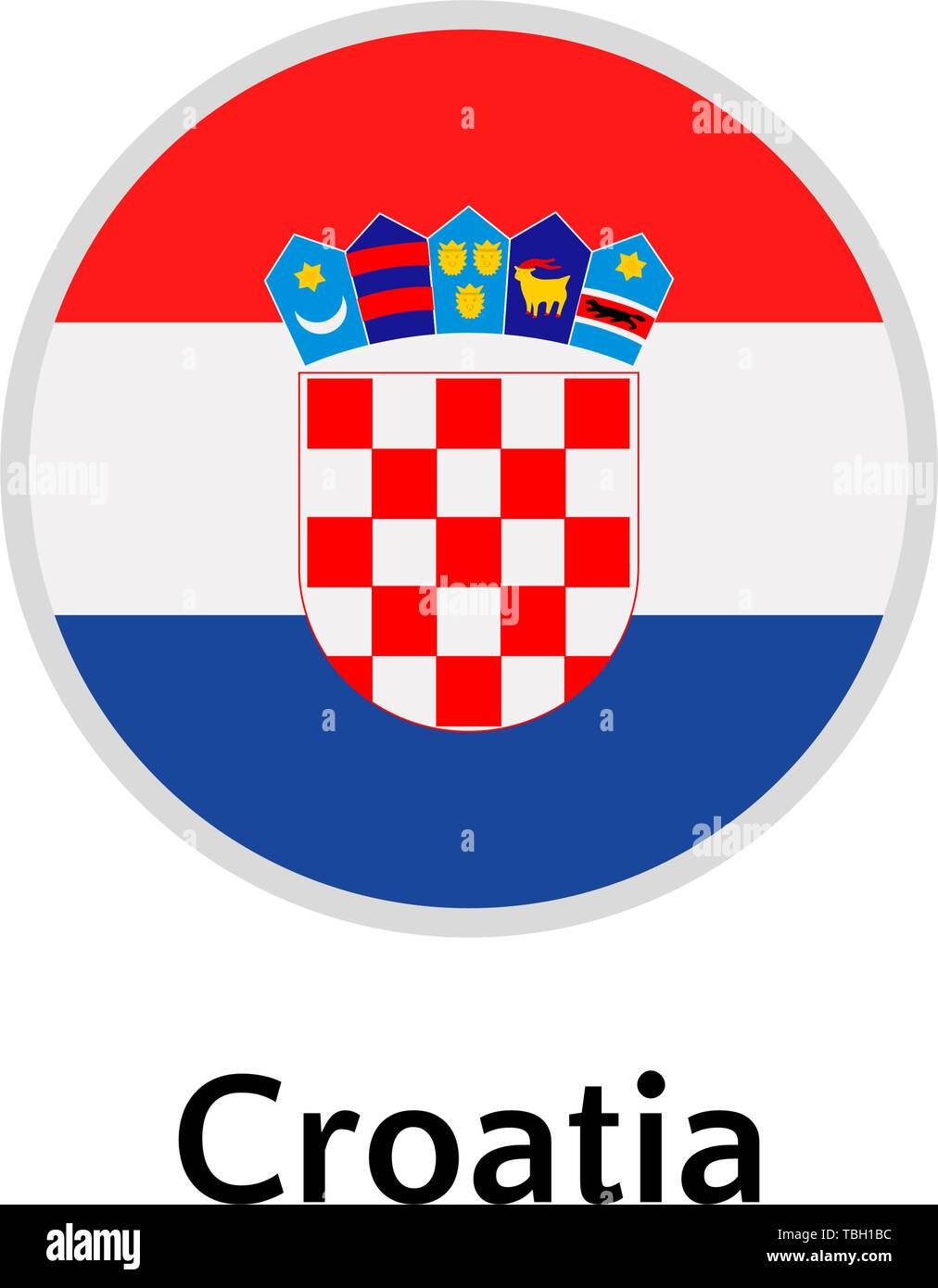 Croatia flag round flat icon, european country vector illustration ...