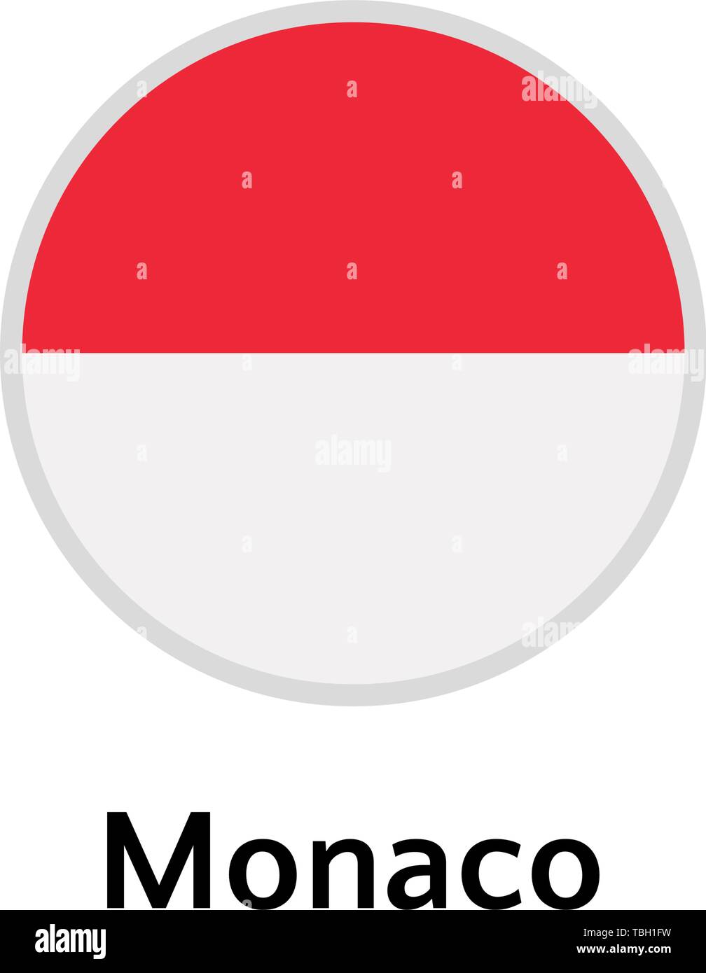 Monaco flag round flat icon, european country vector illustration Stock ...
