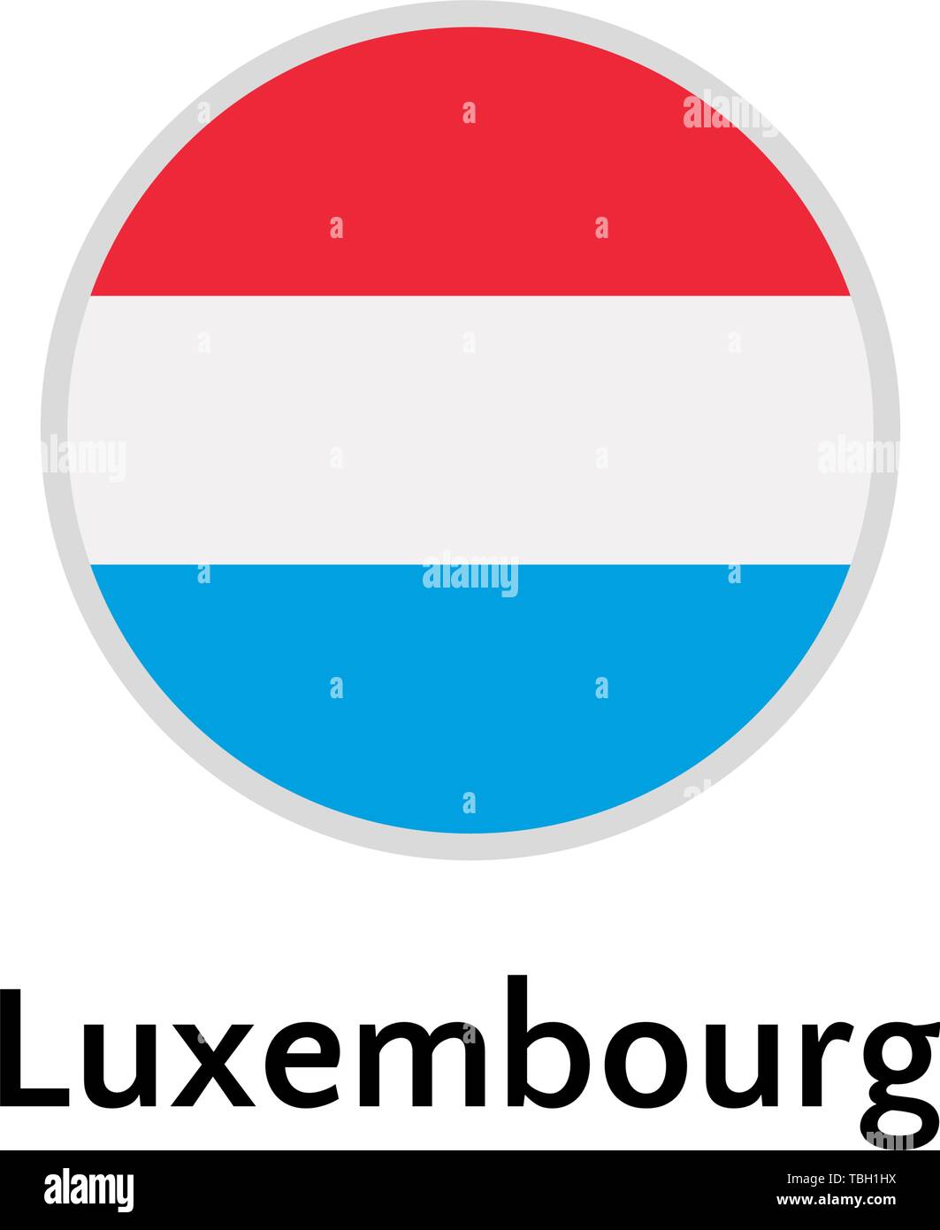 Luxembourg flag round flat icon, european country vector illustration ...