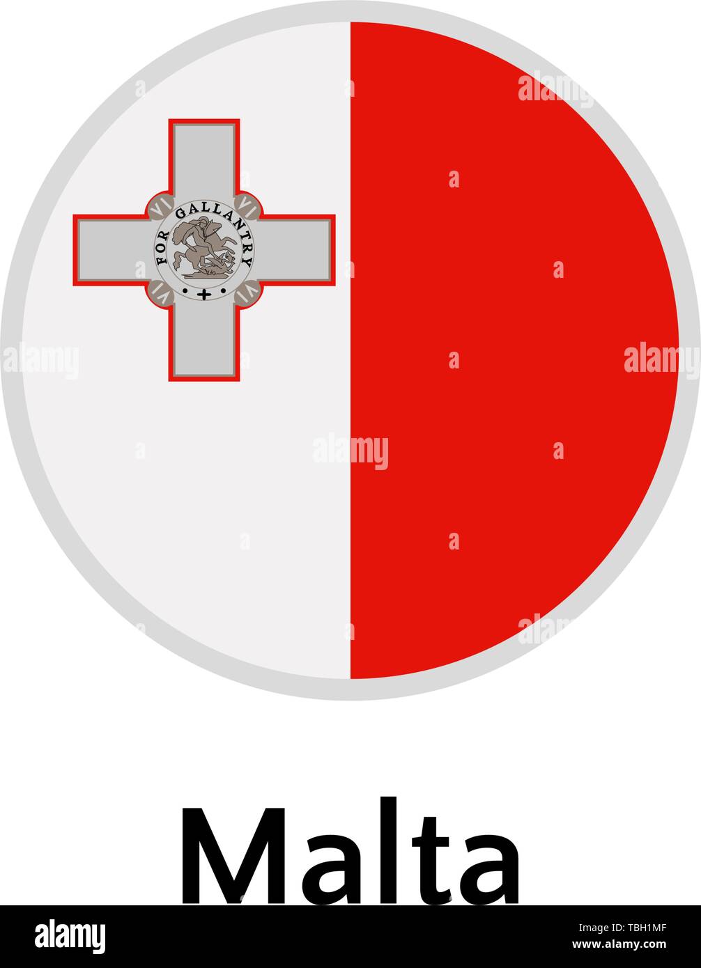 Malta flag round flat icon, european country vector illustration Stock ...