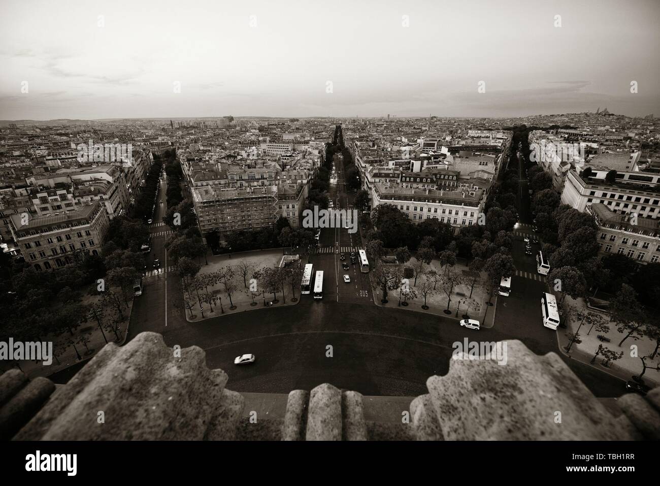 Paris rooftop view of the city street in France Stock Photo - Alamy