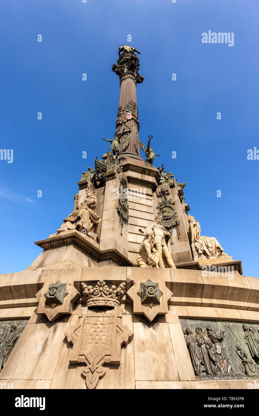 Column of Barcelona, monument dedicated to the famous Italian navigator ...
