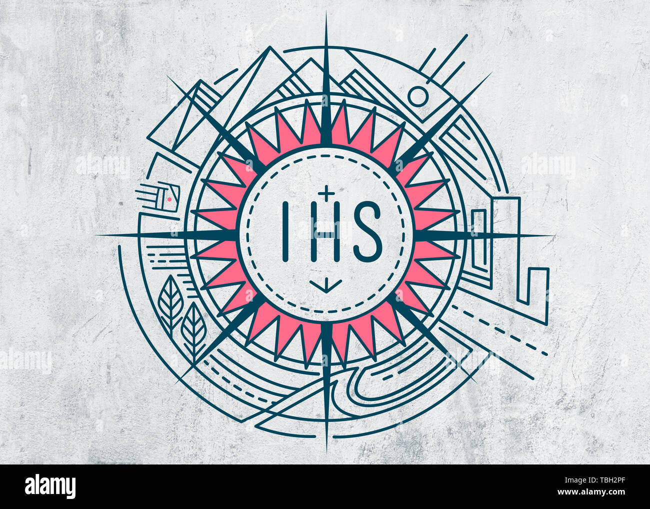 Hand drawn digital illustration or drawing of a Jesuit Christian ...