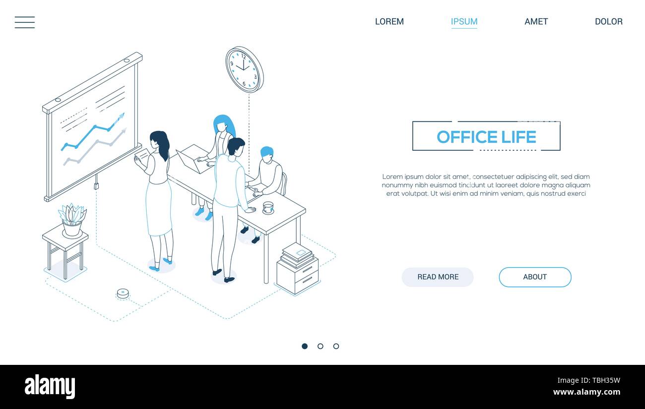 Office life line design hi-res stock photography and images - Alamy