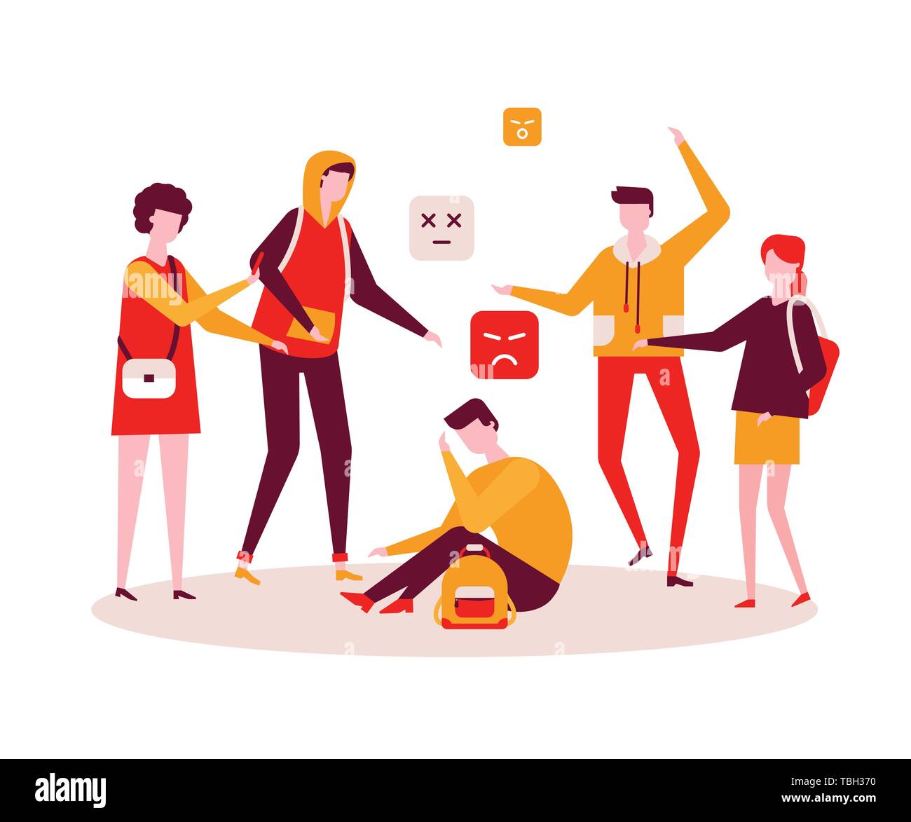 Bullying - modern colorful flat design style illustration Stock Vector ...