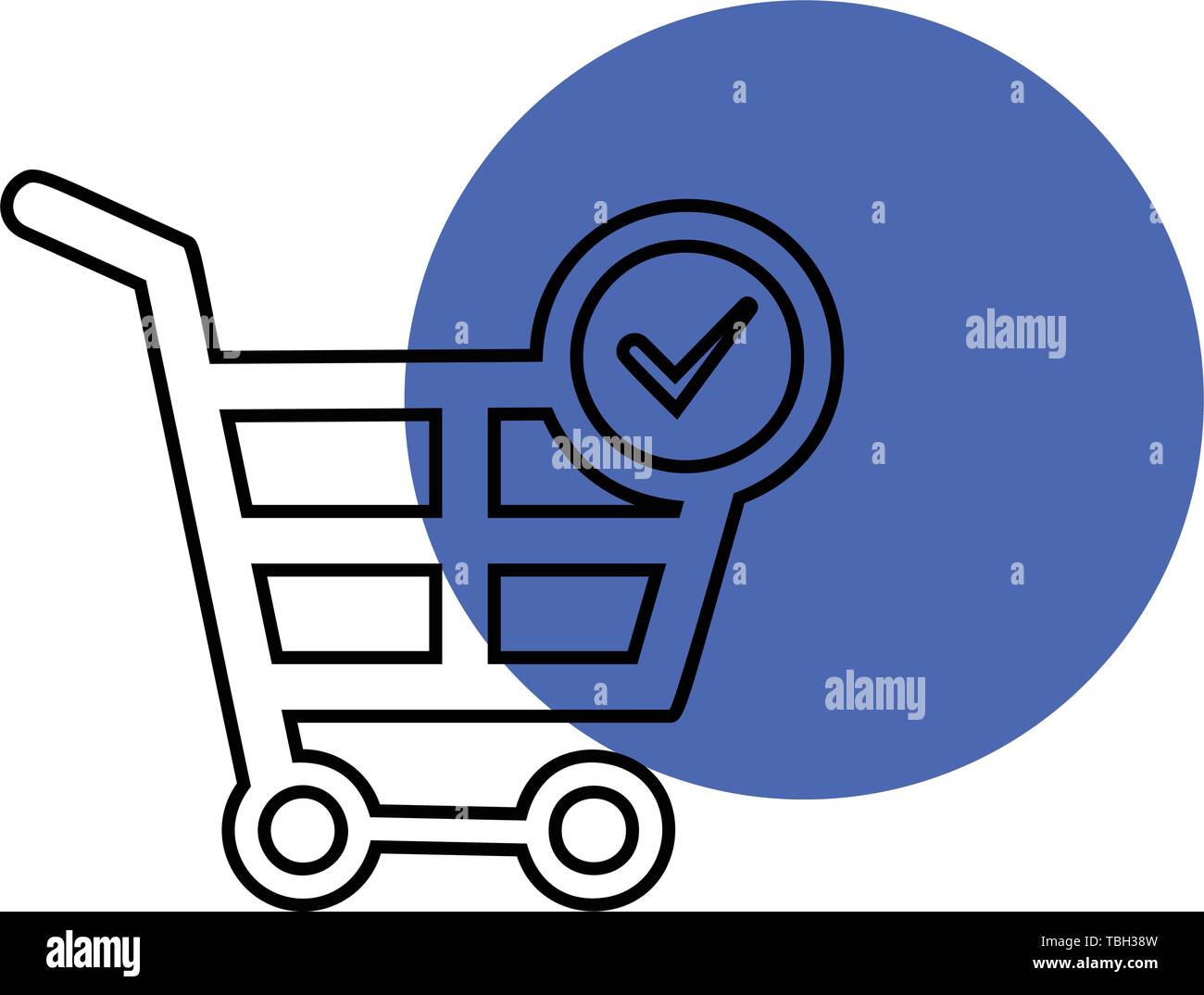 Shopping chart in trendy flat style - shopping chart vector icon, check ...