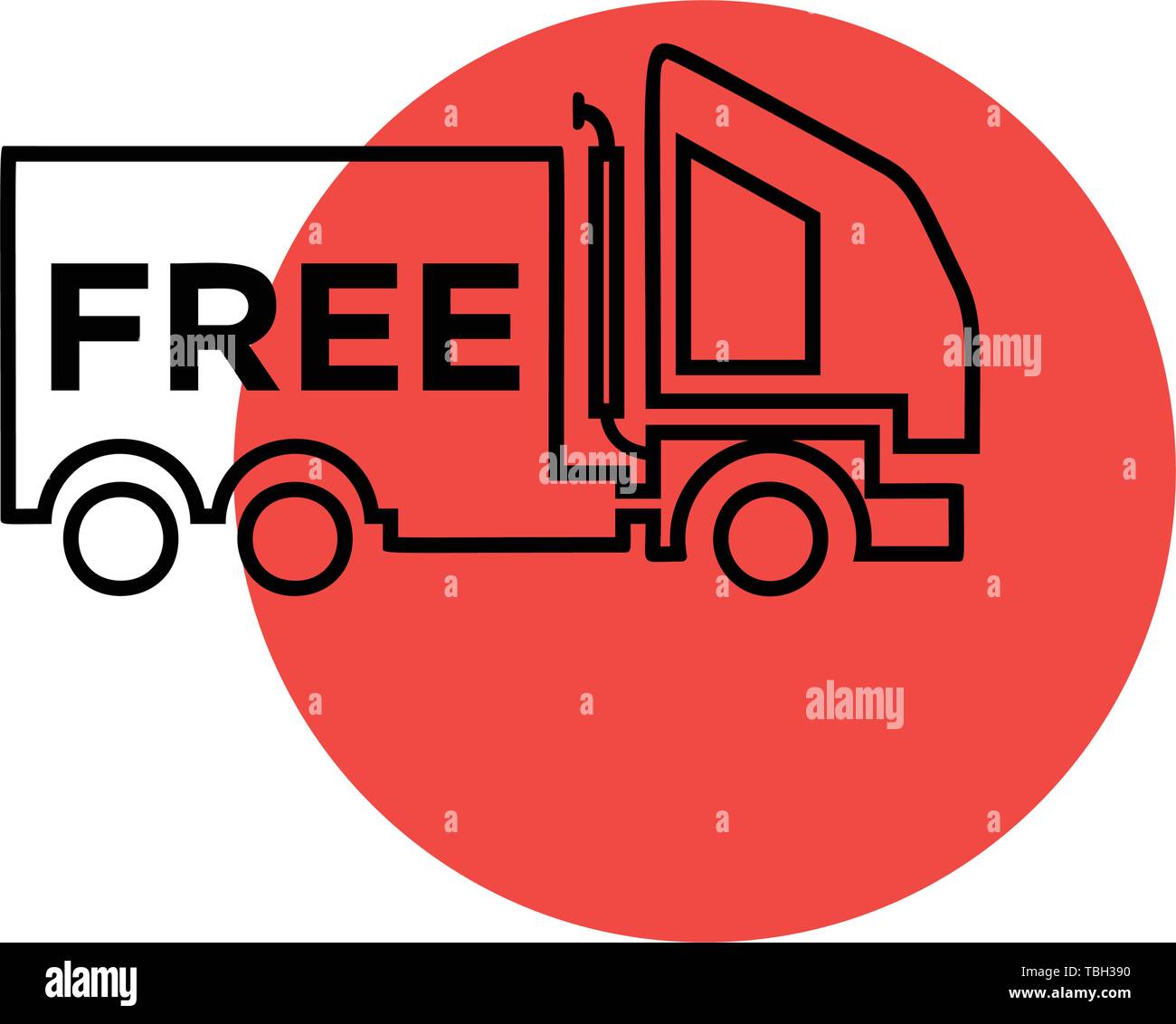 Free delivery car icon, shipping truck isolated on white background ...