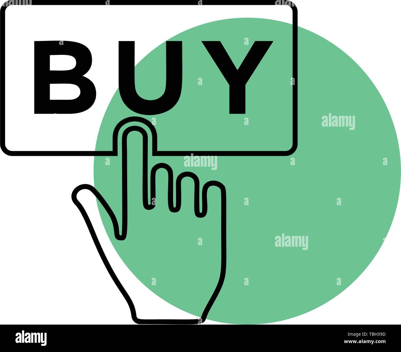 Finger pointing to buy sign icon - E-commerce sign vector Stock Vector ...