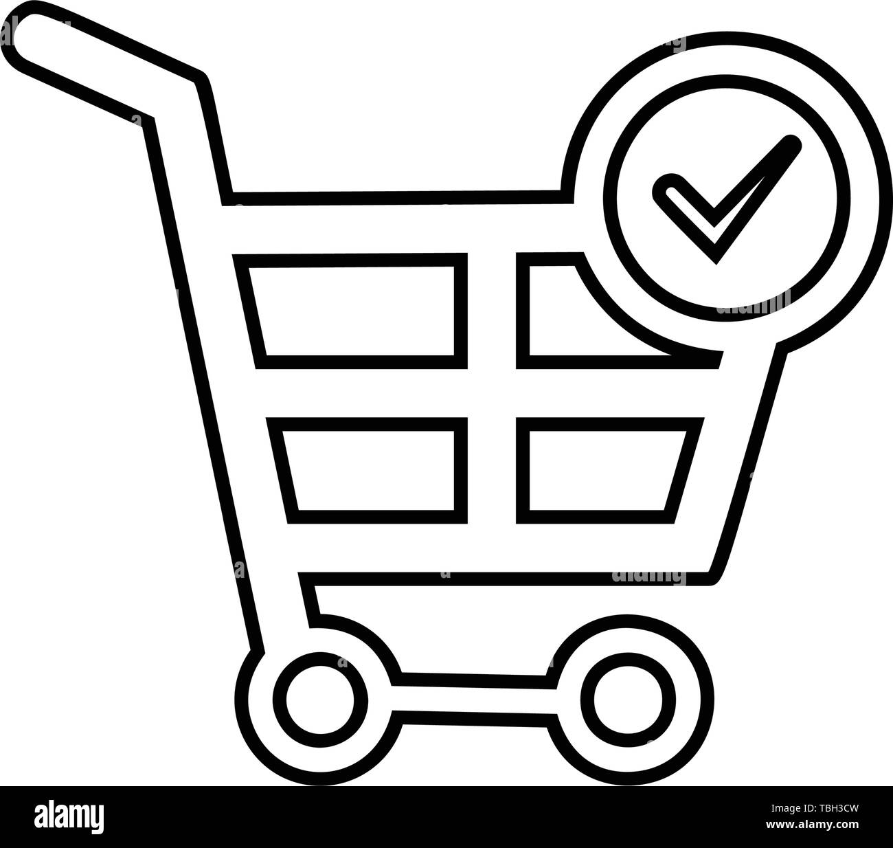 Shopping chart in trendy flat style - shopping chart vector icon, check ...