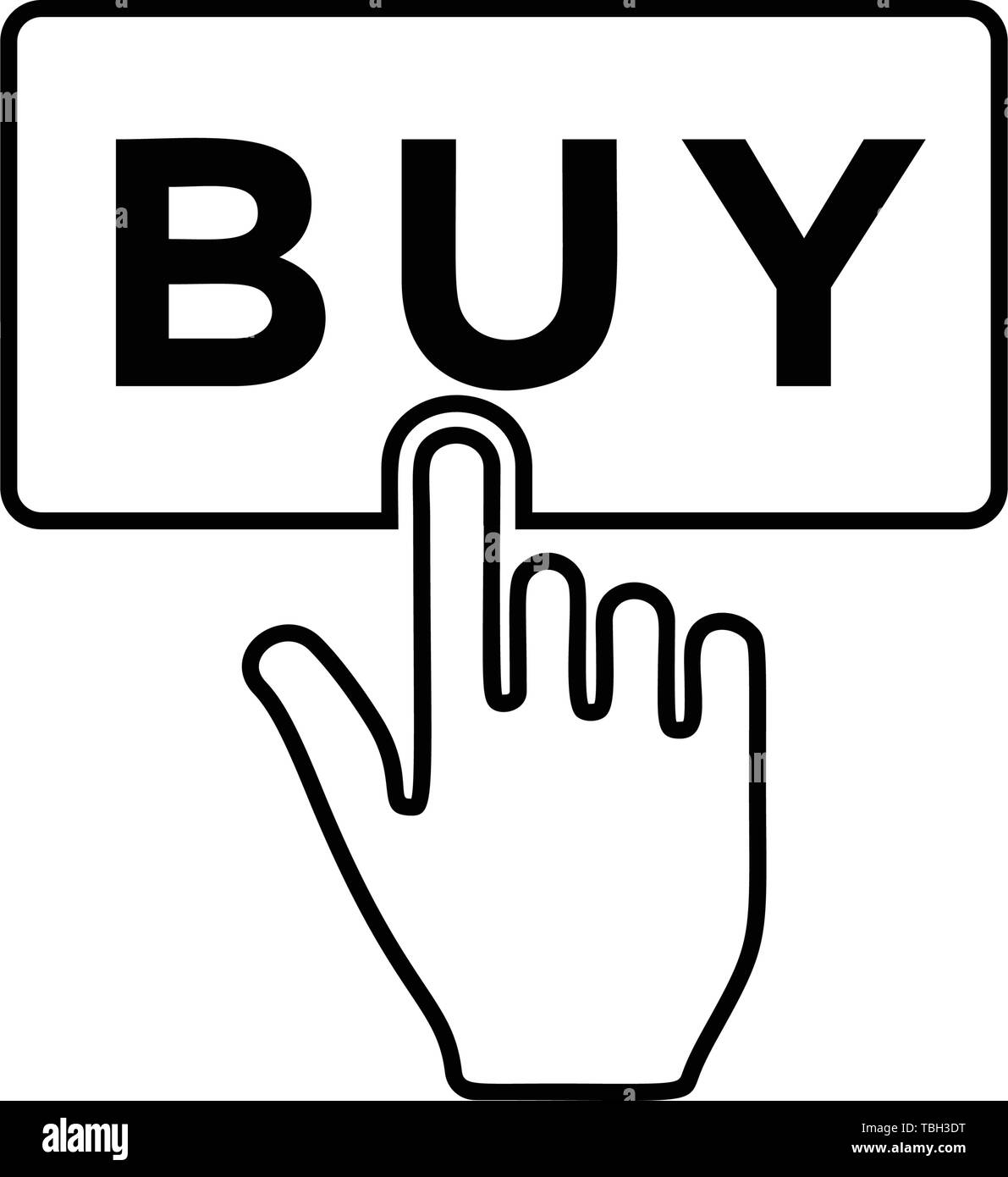 Finger pointing to buy sign icon - E-commerce sign vector Stock Vector ...