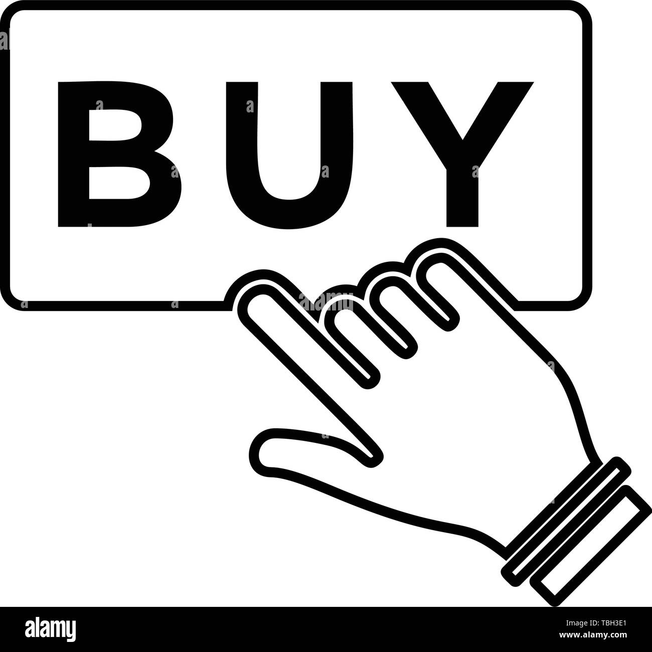 Finger pointing to buy sign icon - E-commerce sign vector Stock Vector ...