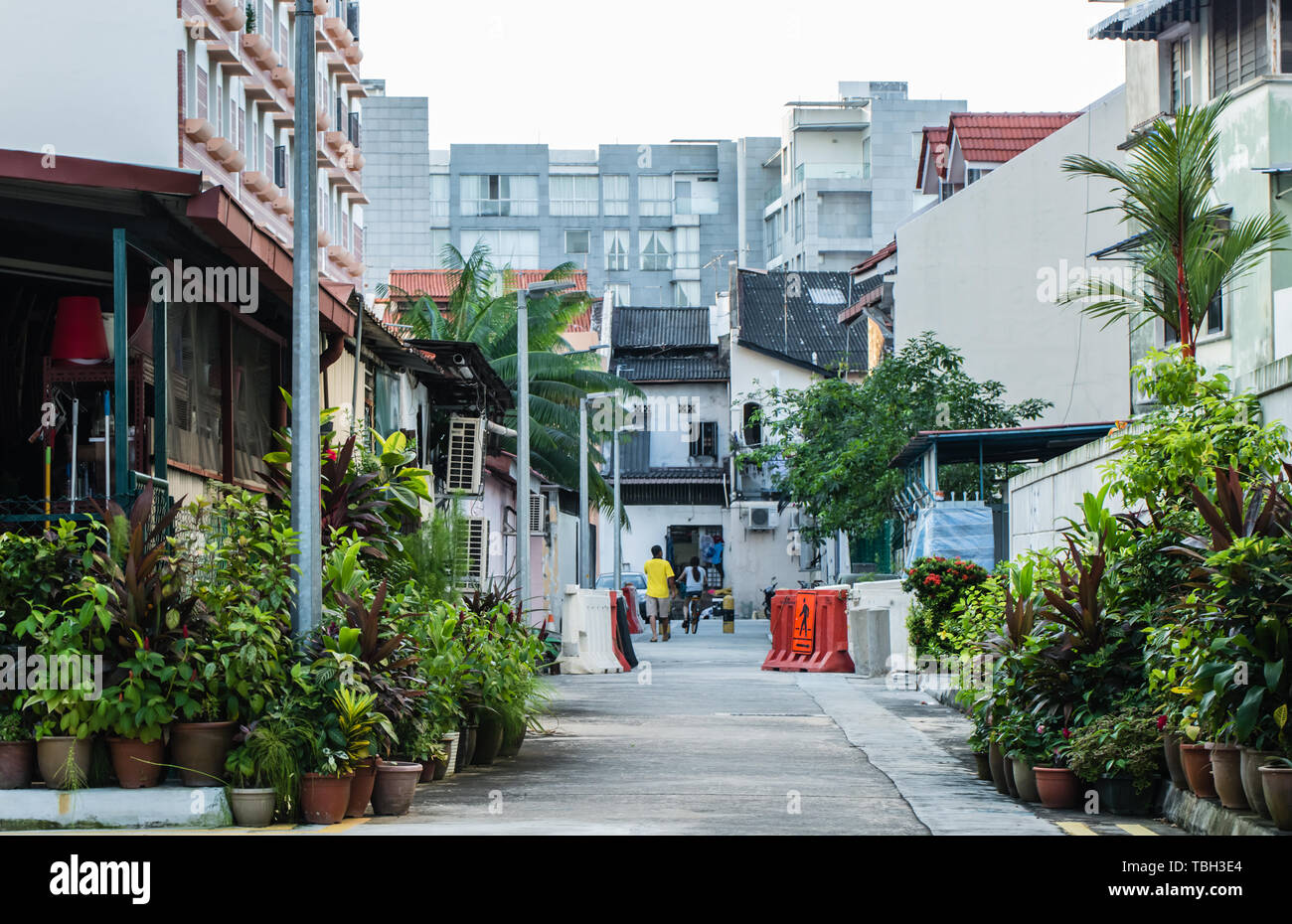 small vibrant walking street view Stock Photo - Alamy