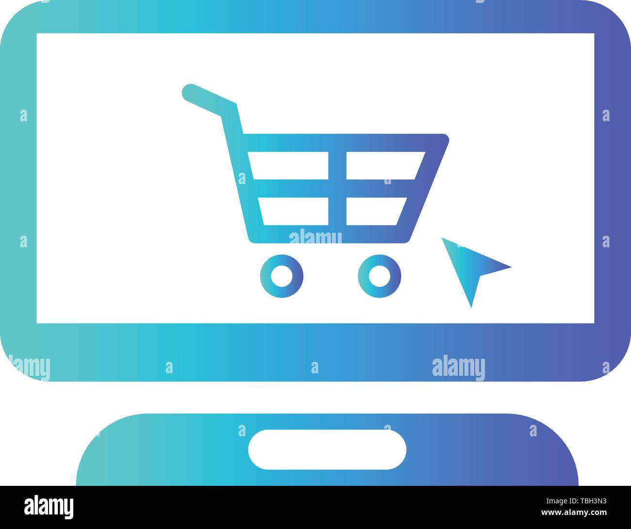 Online Shopping cart icon - Laptop sign - Finding Online Shop - vector ...